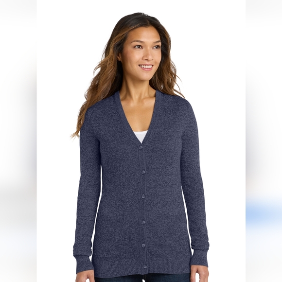 Port Authority | Sweaters | Port Authoritys Heathered Dark Blue Gpa ...